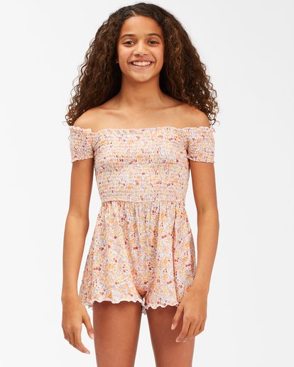 Billabong Girls' Beach All Day Off-The-Shoulder Romper - Maui Nix Surf Shop